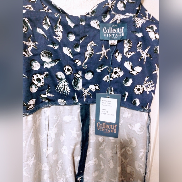 Collectif | Dresses | Collectif London Vintage Adele Sea Shell Print ...
